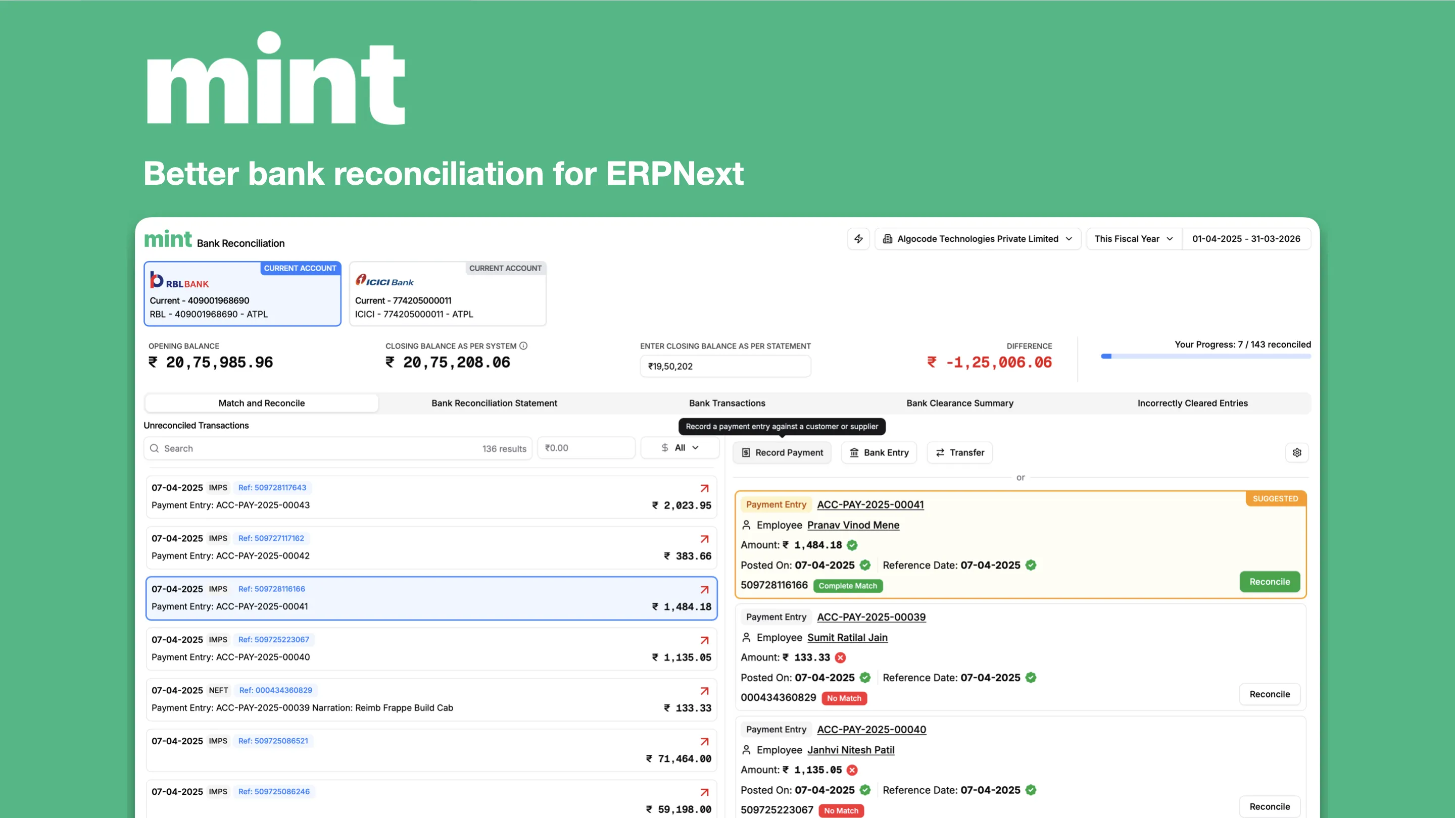 Mint | Frappe Cloud Marketplace